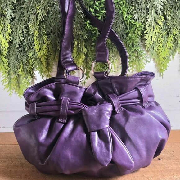 Minicci | Bags | New Purple Minicci Purse Double Strap Knotted Handbag ...